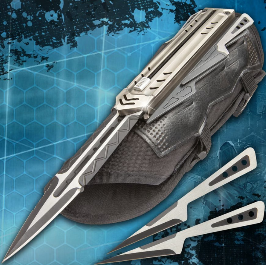 THE ENFORCER TACTICAL GAUNTLET WITH HIDDEN BLADE - STEEL OTF DAGGER