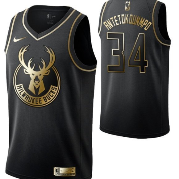 Men & Youth Giannis Antetokounmpo Milwaukee Bucks Black Golden Edition ...