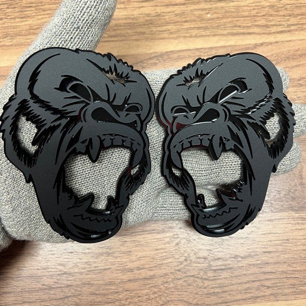 Gorilla Fender Badges Emblem ROARING Premium, (2) BADGES, (FREE SHIPPING)