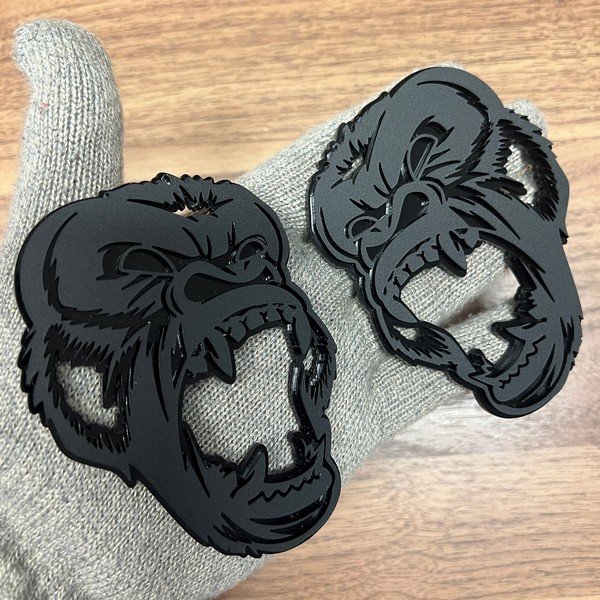 Gorilla Fender Badges Emblem ROARING Premium, (2) BADGES, (FREE SHIPPING)