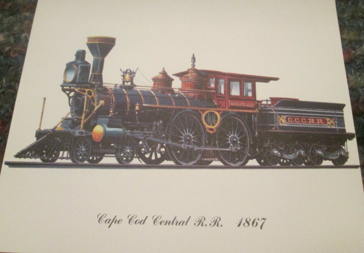 CAPE COD CENTRAL Railroad 1867 Print Steam Engine Trains