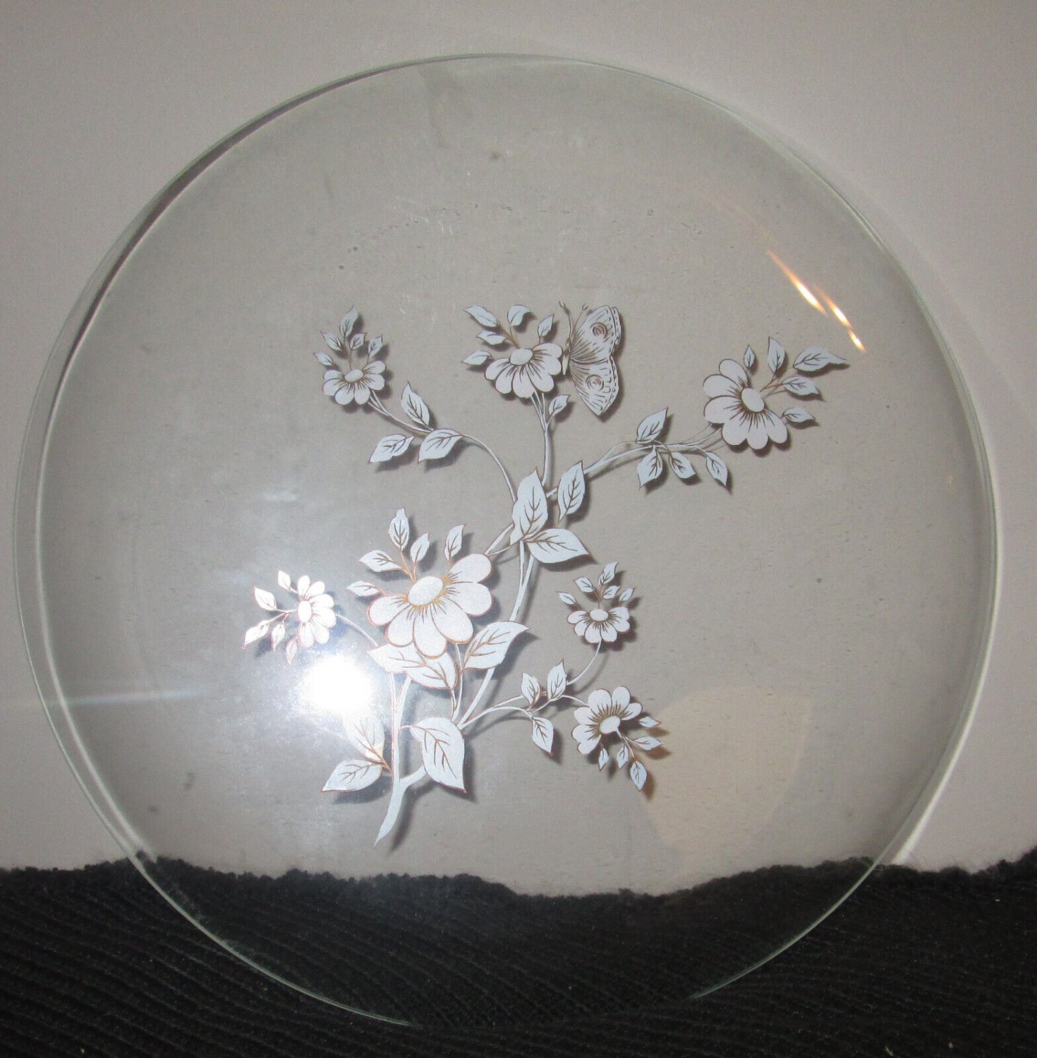 Princess House Blue Butterfly in Peach Daisies Gold Lined Crystal ...
