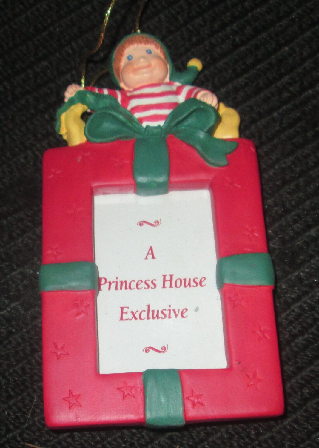 Princess House X-mas Ornament Elf Picture Frame Christmas Ornament NIB
