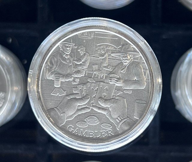 Prospector Series Gambler 1 oz .999 Silver Round 1 US Coin