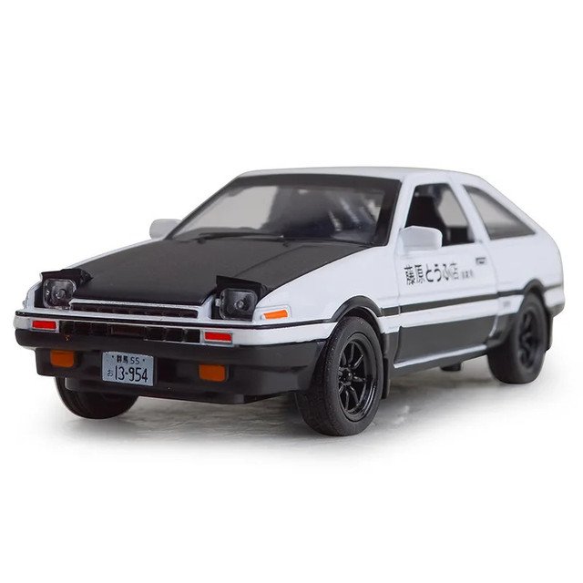 Initial D AE86 Alloy Metal Diecast 1:32 black white Cars Toy Model ...
