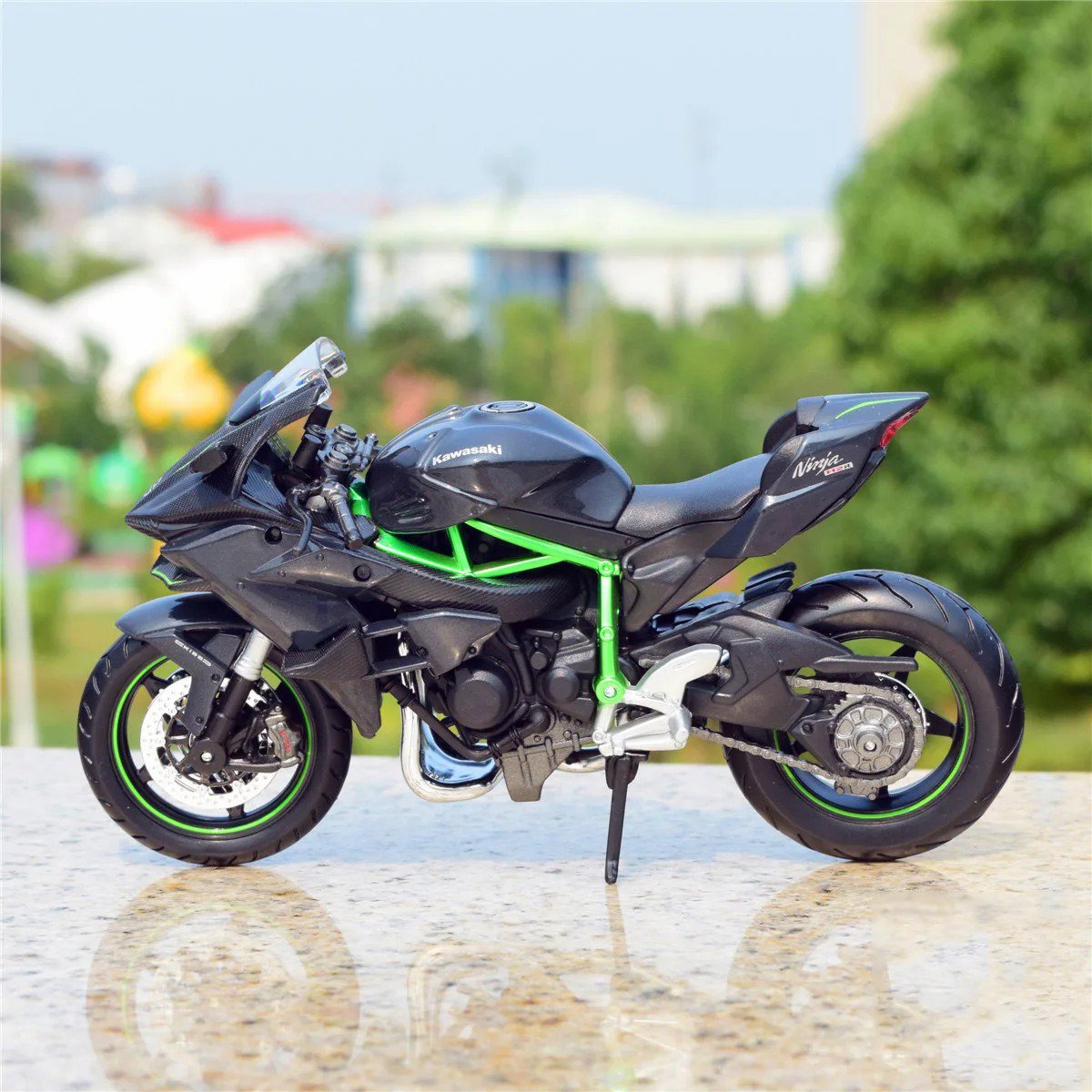 Toy 1:12 Kawasaki Ninja H2R Racing Motorcycle Model Simulation Diecast ...