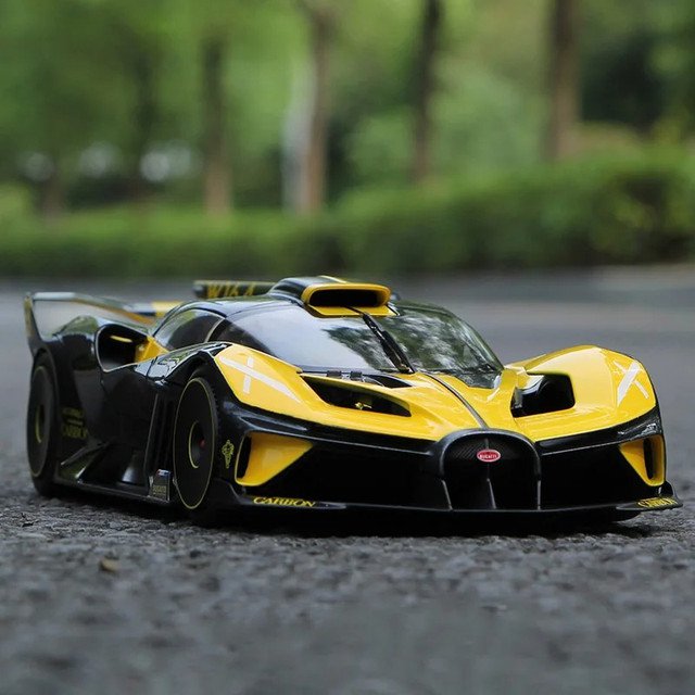 High Simulation 1:18 Bugatti Bolide yellow Alloy Sports Car Model Metal ...