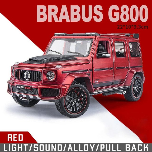 1:24 Scale Brabus G800 red Alloy Car Model Diecast Car Sound Light ...