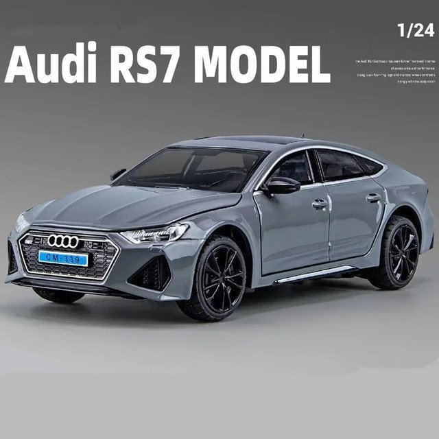 Toy 1:24 Audi RS7 grey Coupe Alloy Car Model Metal Sports Vehicles ...