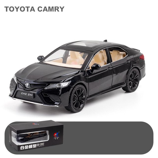 Diecast Toy Vehicle 1:24 Scale Toyota Camry black Car Model Pull Back ...