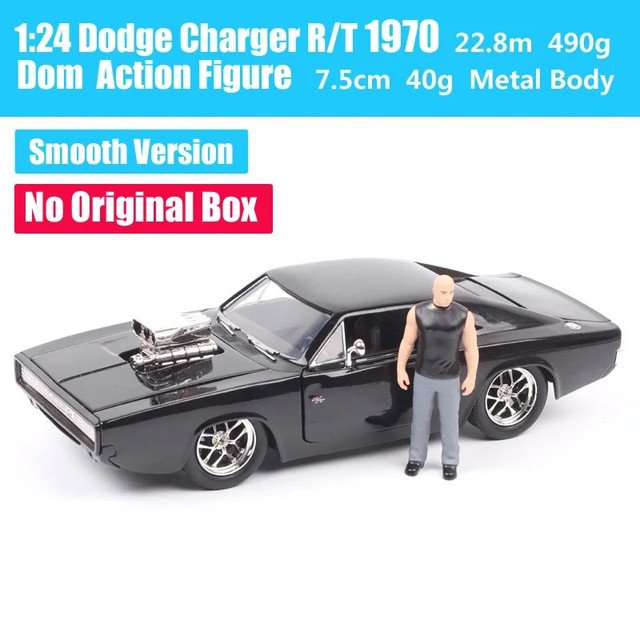 1:24 The DODGE Charger RT 1970 black A Scale Big Jada Dom Racer Street ...