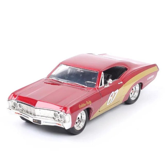 1:24 1967 Chevrolet impala SS 67 red Car Diecast Metal Alloy Model Toy ...