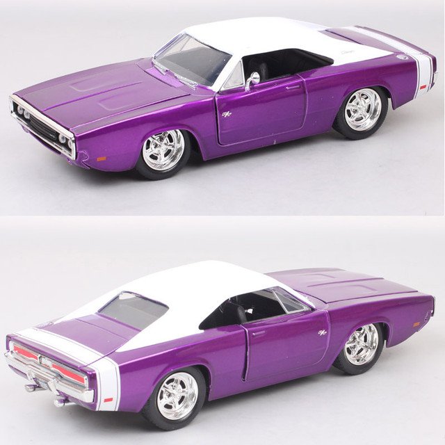 1:24 Fast and Furious 1970 Dodge Charger RT purple Car High Simulation ...