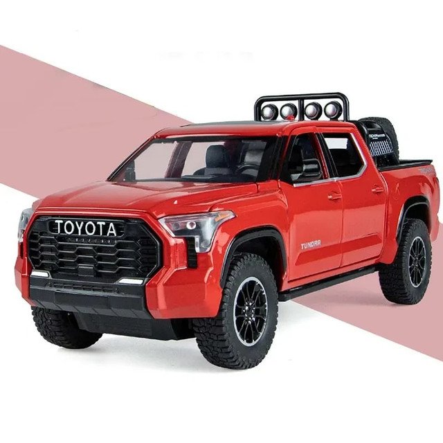 1/24 TOYOTA Tundra Pickup red Car Alloy Model Toy Diecast Metal Sound ...