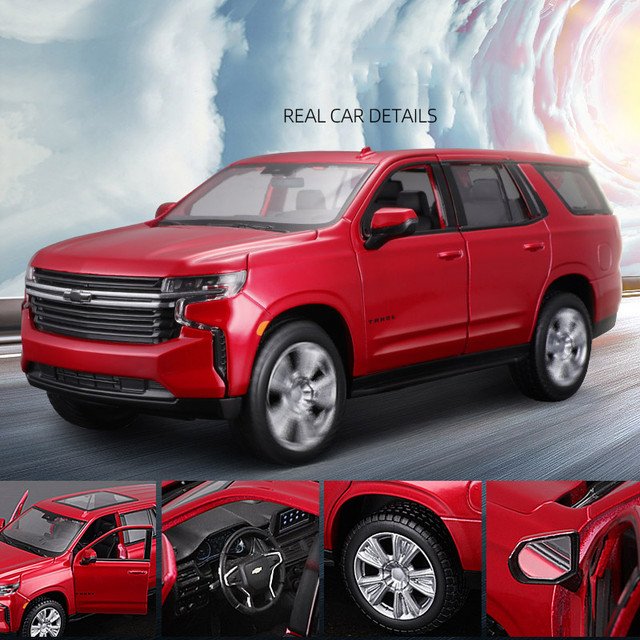 1:26 2021 Chevrolet Tahoe SUV red Car Alloy Model Diecast Metal Vehicle ...