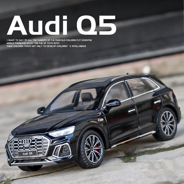 1:24 AUDI Q5 SUV 2022 Black Car Alloy Diecasts Metal Model Sound And ...