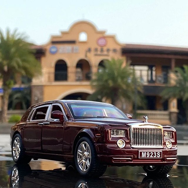 1:24 Rolls Royce Phantom red Car Alloy Model Vehicles Metal Simulation ...