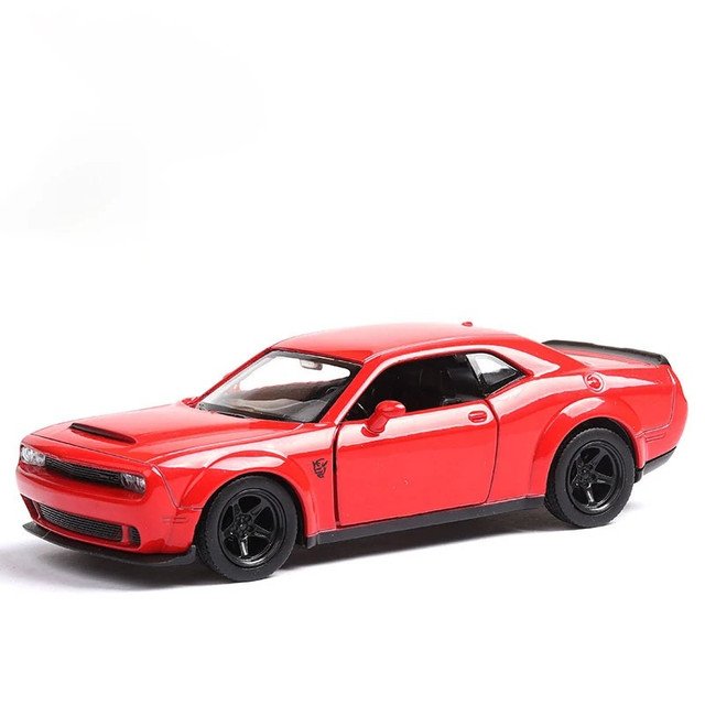 1:36 Dodge Challenger SRT Demon Sports red Car Toy Alloy Diecast With ...