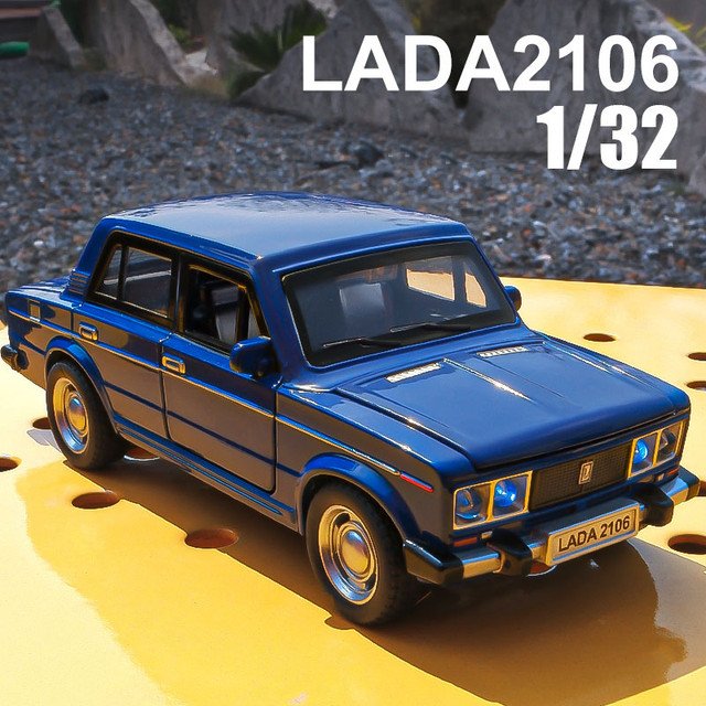 1:32 Scale Russian LADA 2106 blue Car Diecast Classic Pull Back Music ...