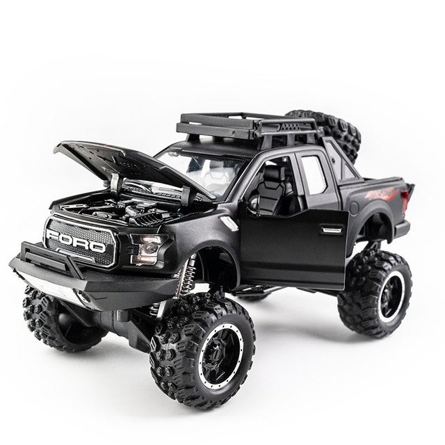 1:32 Ford Raptor F150 black Car Model Pickup Truck Toys Sound Light ...