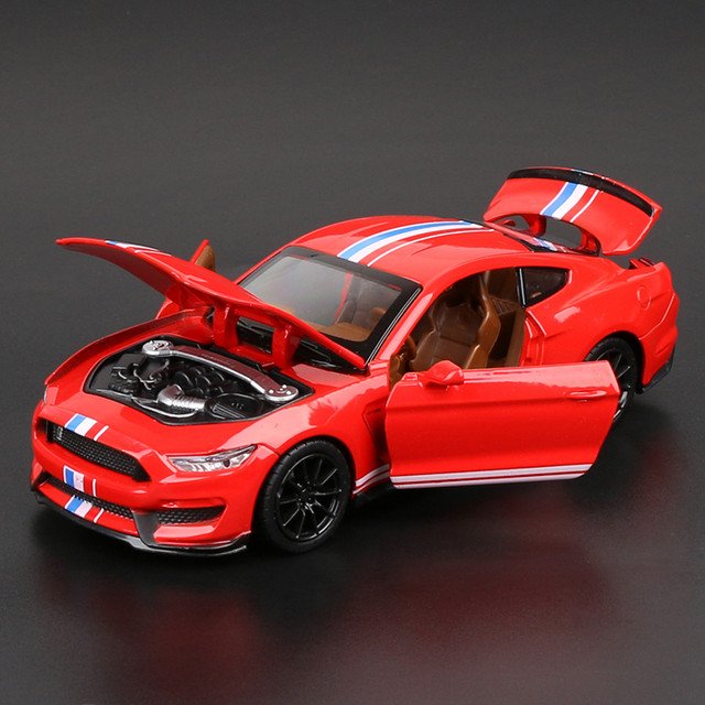 1:32 Supercar Ford Mustang Shelby GT350 red Car Toy Alloy Pull Back 4 ...