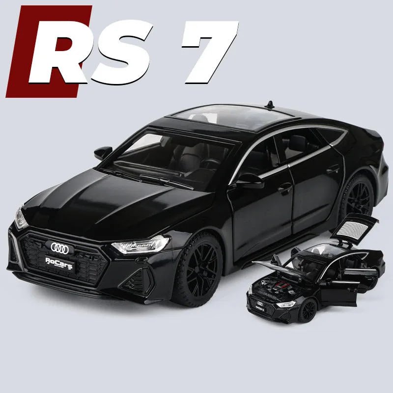 1:32 Audi RS7 Coupe Black Car Sports Model Diecasts Vehicles Sound and ...