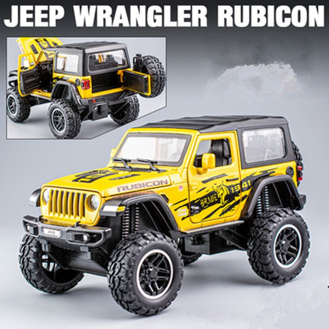 1:30 Jeeps Wrangler Rubicon Diecast Car Model B Yellow Toy Refit ...