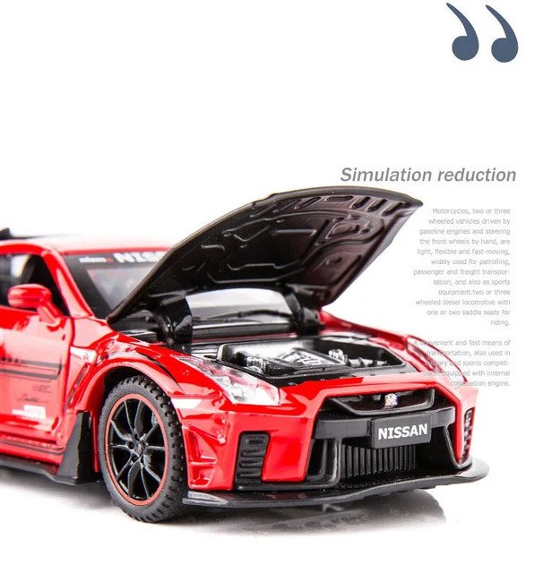 New Arrive 2020 1:32 NISSAN GTR R35 Race red Car Model Diecasts ...