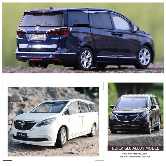 1:32 Buick GL8 MPV blue Car Alloy Model Diecast Toy Vehicles Sound And Light