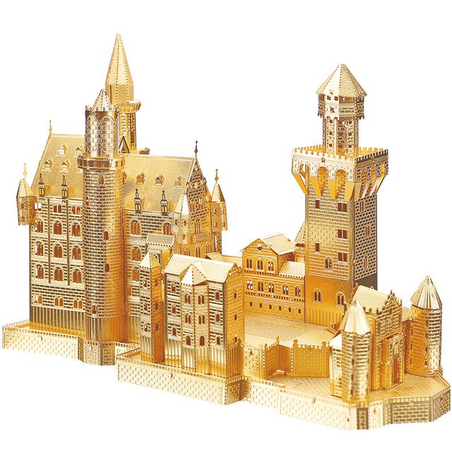 3D Puzzle Metal Castle gold Model Building Kits DIY Toys Jigsaw