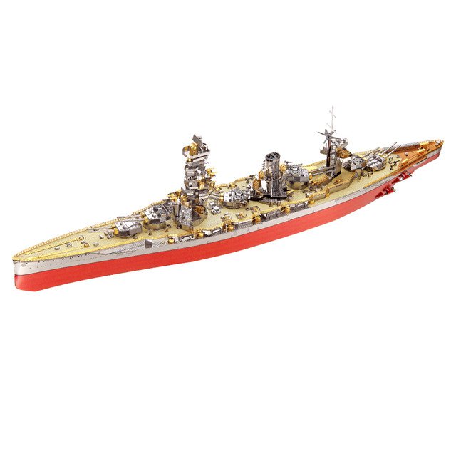 3D Puzzle Metal Battleship Fuso Battleship Model Building Kits DIY Boat