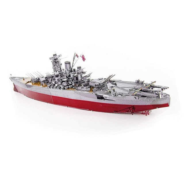 3D Puzzle Metal Battleship Yamato Model Building Kits DIY Boat