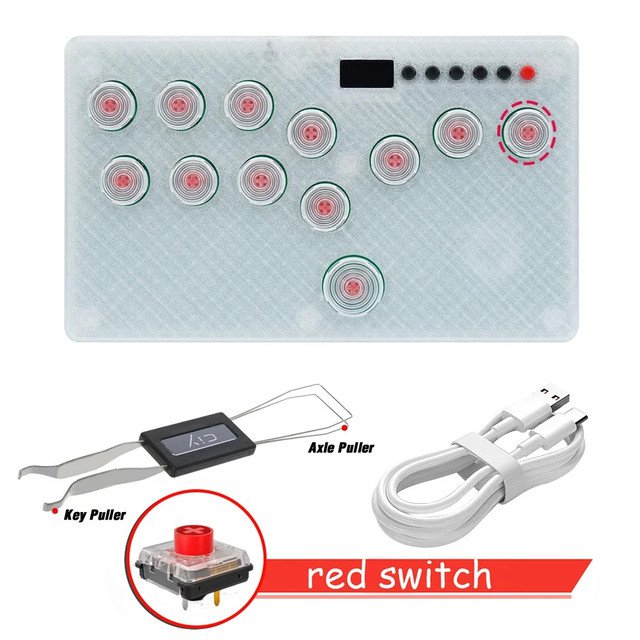 White Right Layout LED Hitbox SOCD Fightstick For Nintendo Switch Hot ...