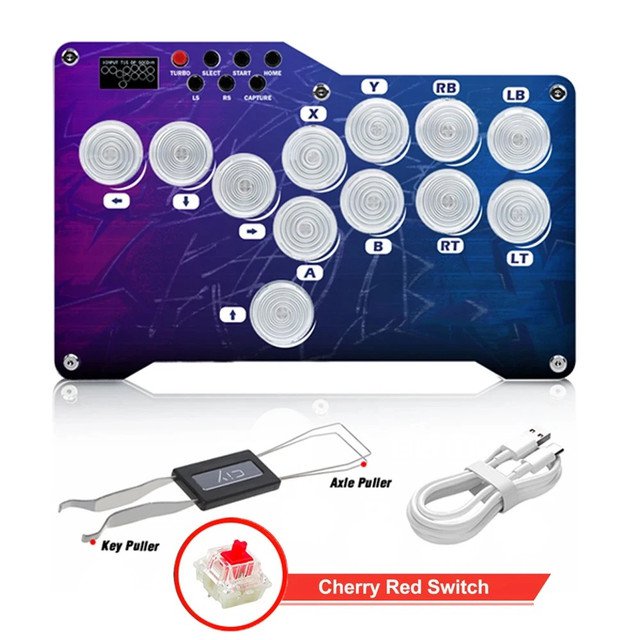 Mini Hit Box tran white keycap Fight Stick Controller Joystick Cherry ...