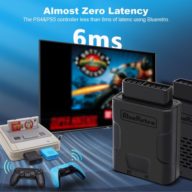 Retroscaler Blueretro Wireless Controller Adapter For SFC SNES Game ...