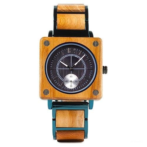 Luxury Brand Wood Watch Square Seiko Japanese Movement 38MM R14 3