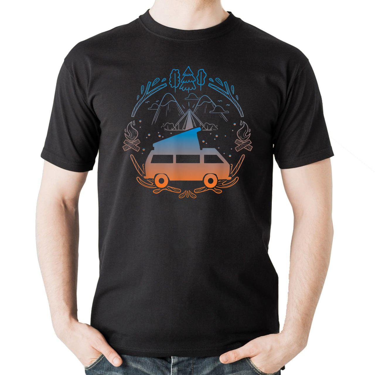 Van Life Design - Vanagon Van Bus Dipper Campfire Camping T-Shirt