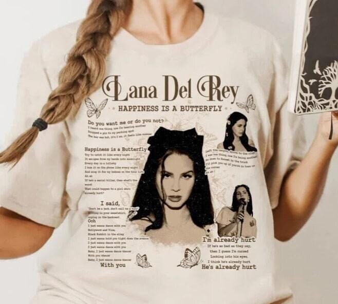 Vintage Lana Del Rey Merch, Lana Del Rey Shirt Happiness Is a Butterfly ...