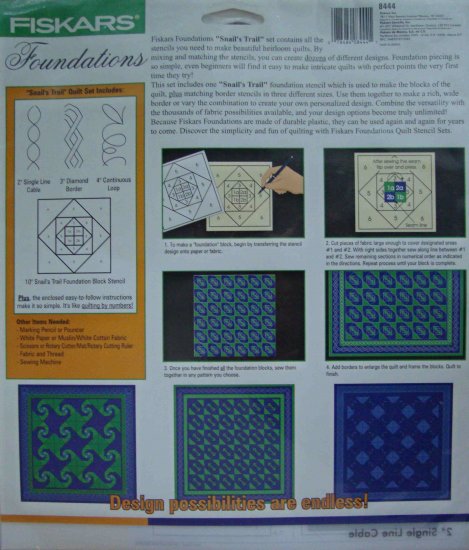 Fiskars Snail's Trail 8444 Quilt Stencil Set Pattern Template for ...