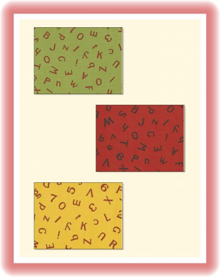 MODA AMERICAN JANE Wee Play 3 Piece Retro ABC 123 COTTON KIDS FABRIC ...