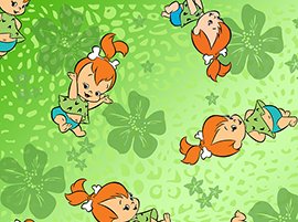 FQ Meet the Flintstones Baby Pebbles Toss on Green Cotton QT Express ...