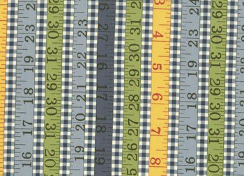 1 3/4+ Yard Moda American Jane Wee Play Blue Green Yellow Ruler Retro ...