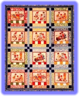 Quilt Top Kit American Jane Wee Play Let's Pretend Blue by Sandy Klop ...