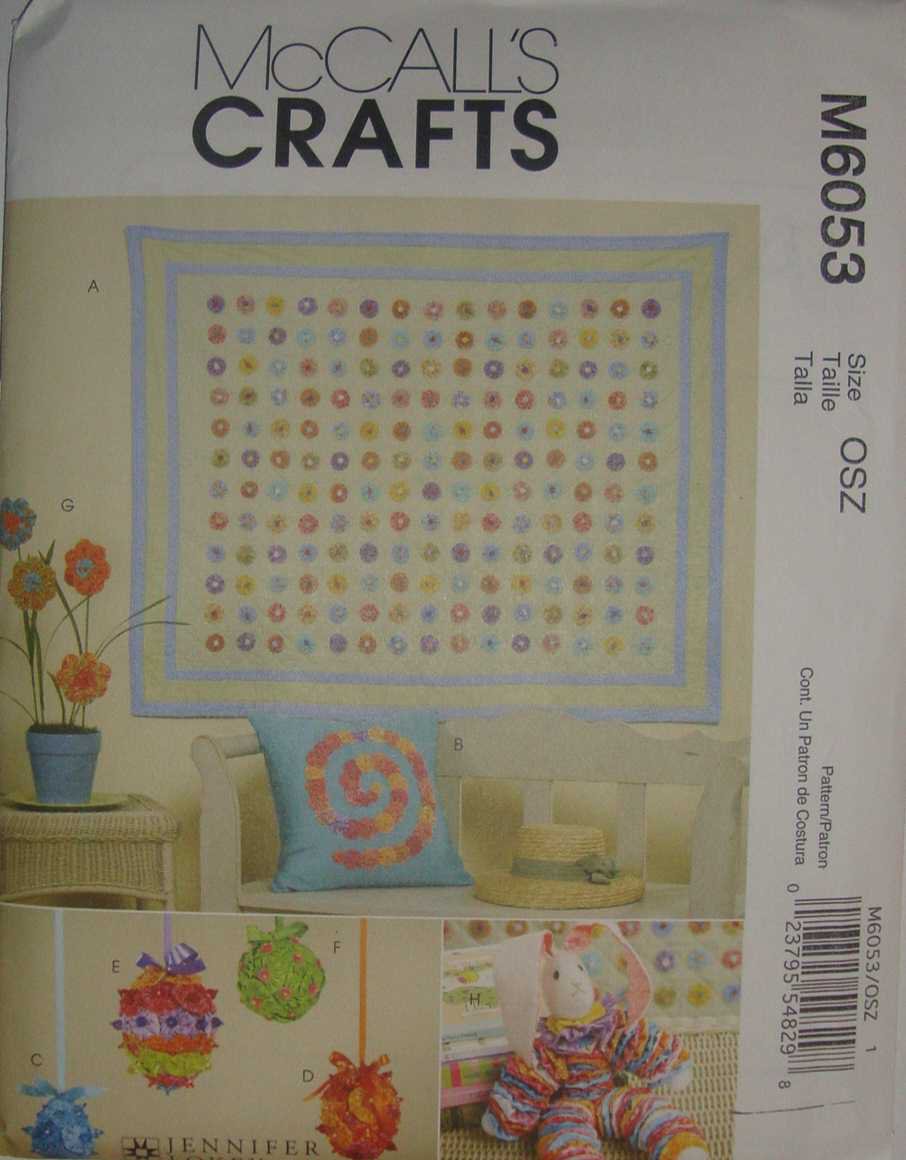 Yo-Yo Bunny Rabbit Easter Quilt Pillow Flower Egg & Ball Decorations ...