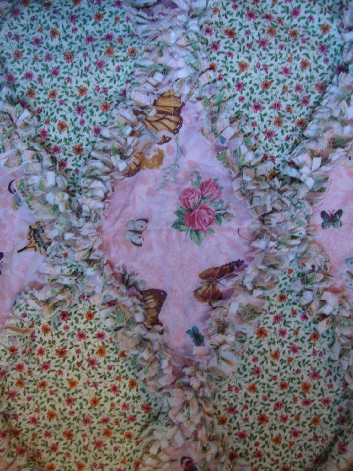 Flannel Rag Quilt Kit Hot Chocolate & Hearts Pink & Brown Diamond Pre ...