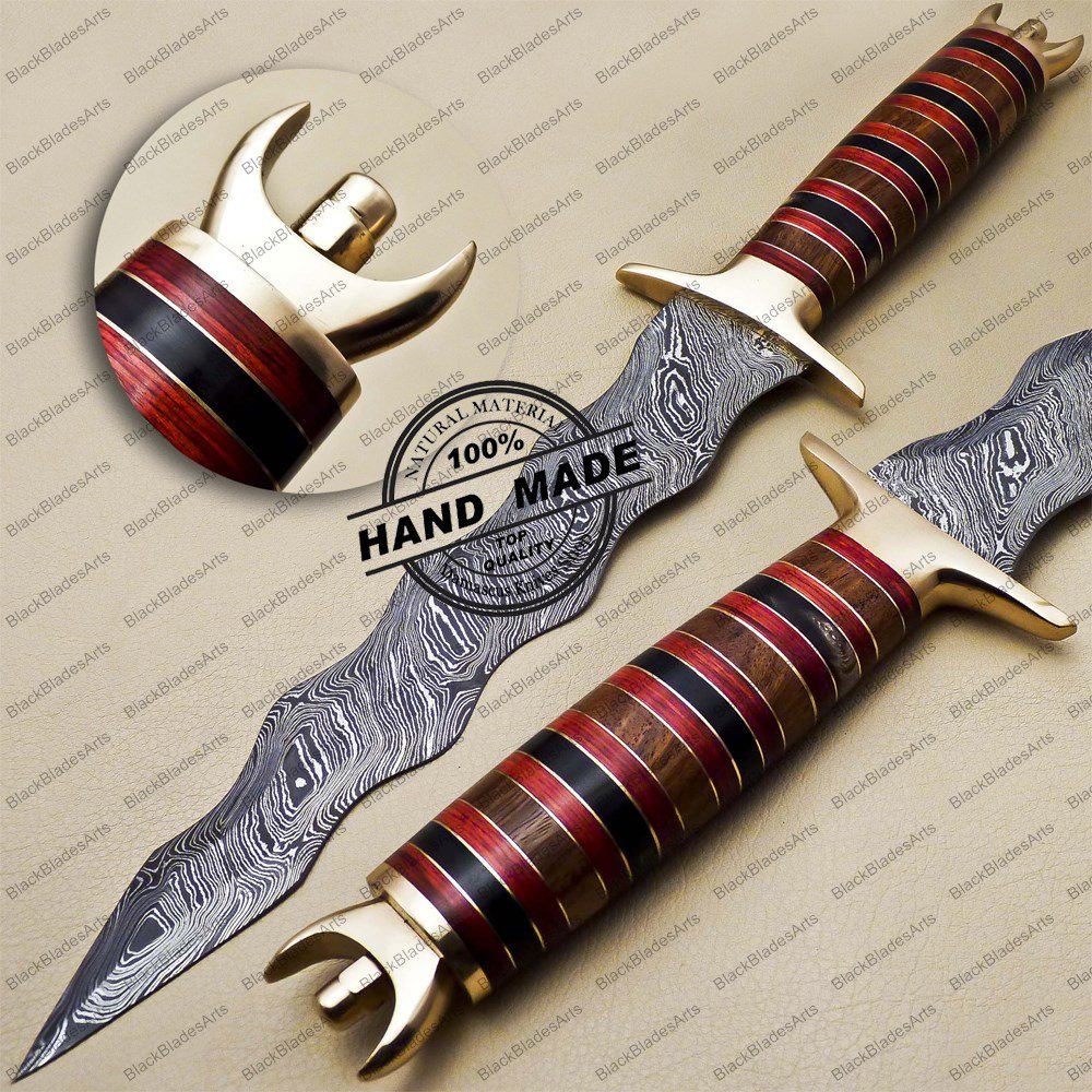 Dagger Knife Custom Handmade Damascus Steel Hunting Damascus Dagger ...