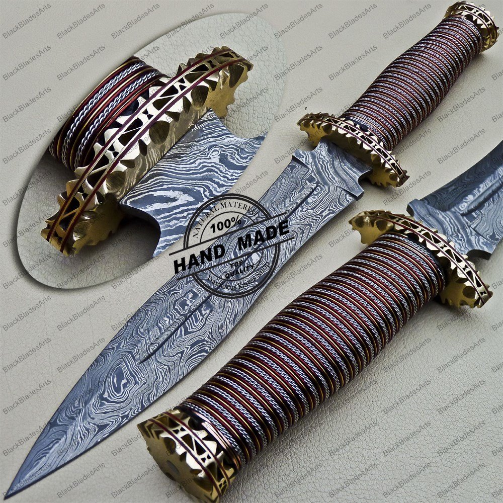 Damascus Dagger Knife Custom Handmade Damascus Steel Hunting Damascus ...