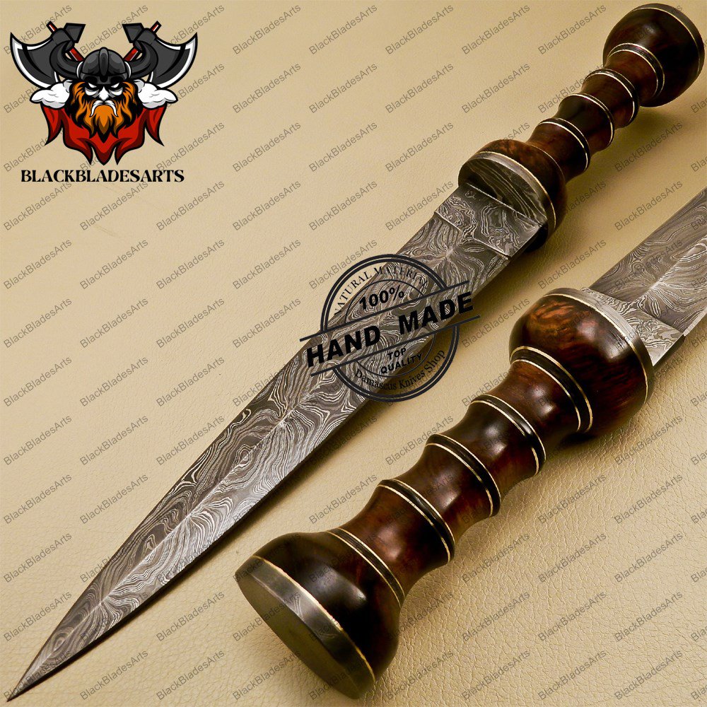 Damascus Dagger Knife Custom Handmade Damascus Steel Hunting Knife with ...