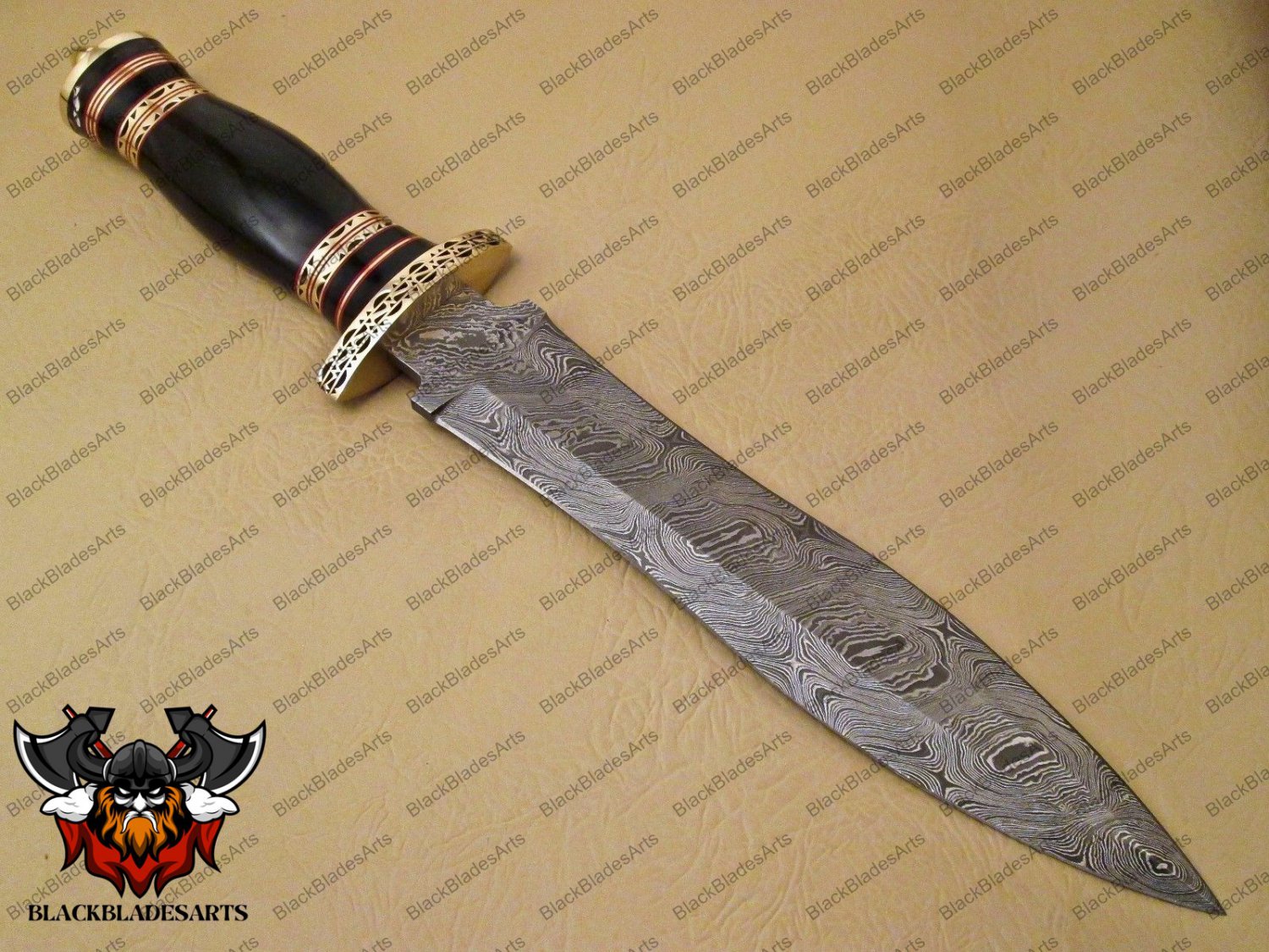 Damascus Bowie Knife Custom Handmade Damascus Steel Hunting Knife Beautiful Damascus Bowie Knife