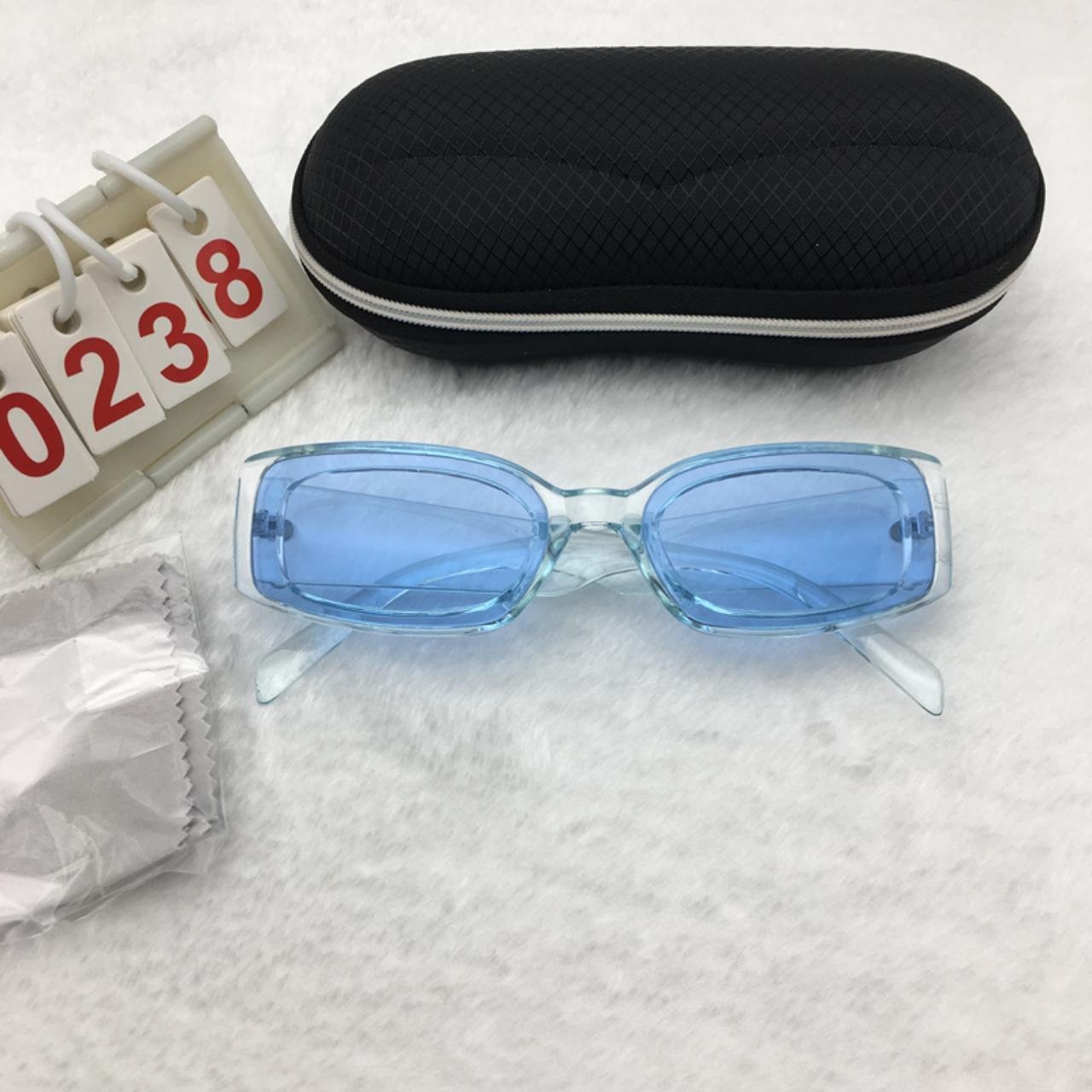 Clear Blue Frame Sunglasses Blue Square Lens Cute shades Free shipping 131